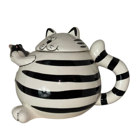 Pier 1 | Kitchen | Pier Imports Cubby Fat Cat Mouse Ceramic Teapot ...